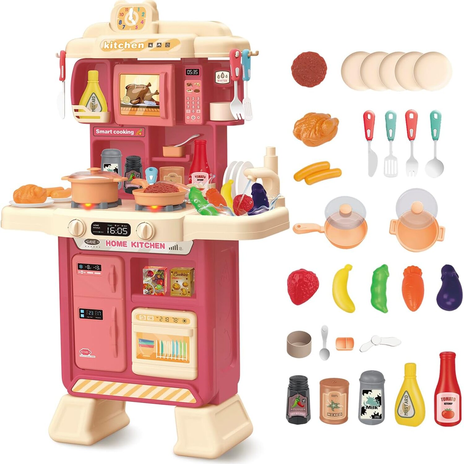 Kids Kitchen Toy with Light and Analog Sound
