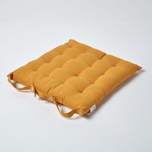 Solid Cotton Seat Pad with Button Straps