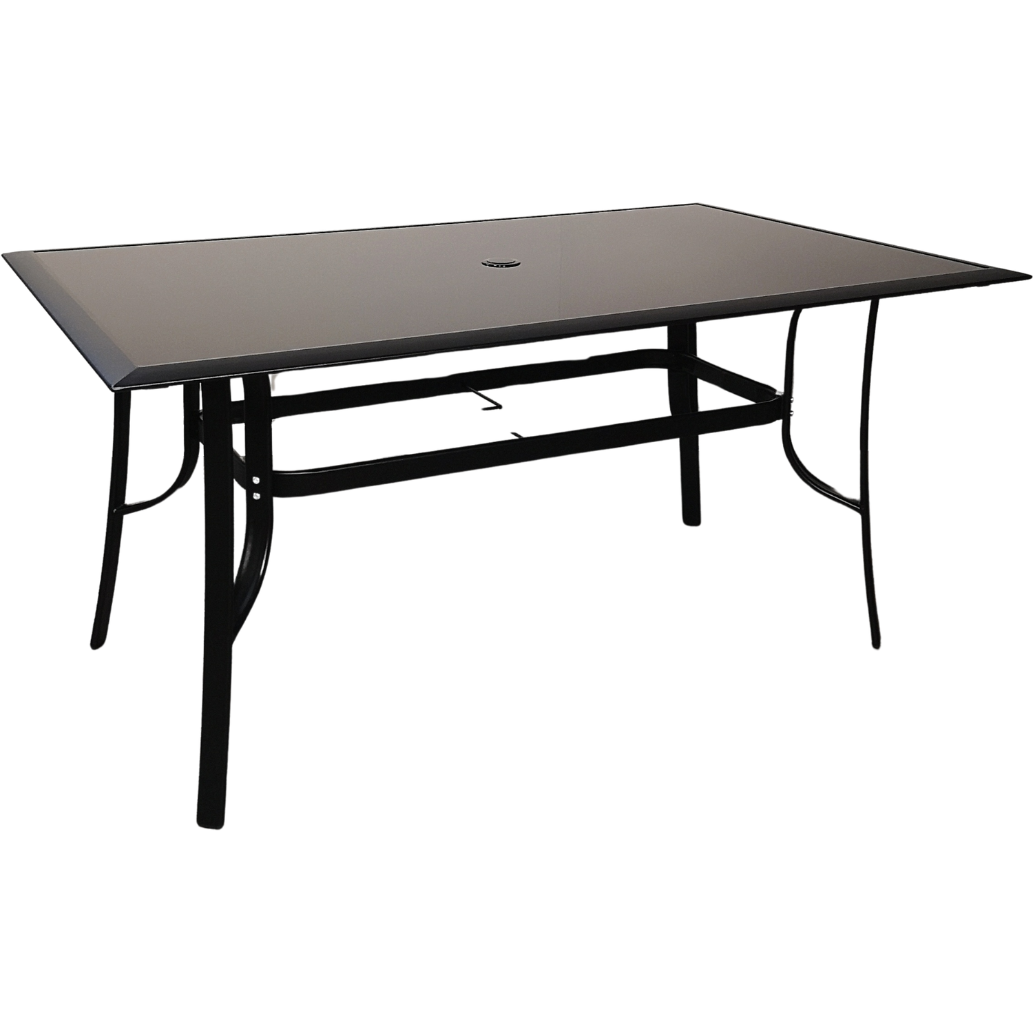 6 Person Rectangular Glass Top Garden Patio Dining Table Chairs Set