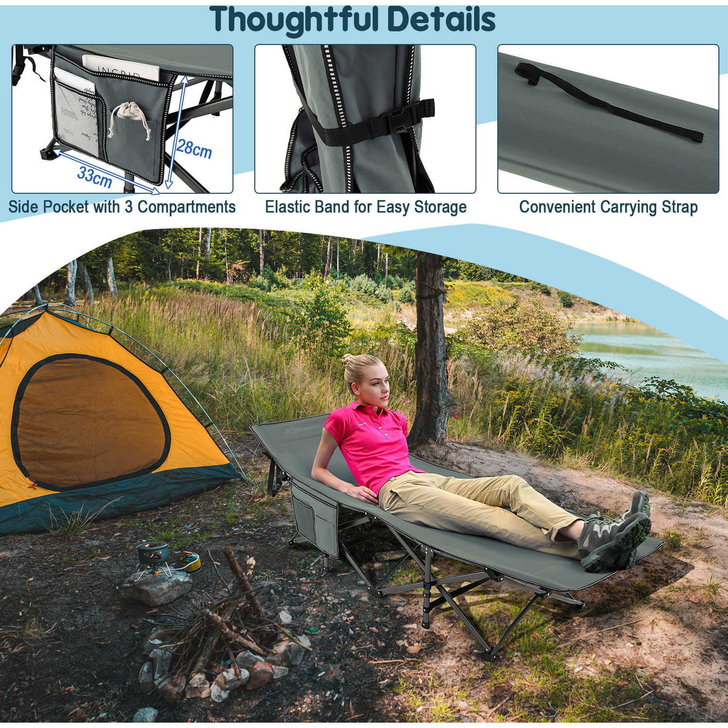 Outdoor Sleeping Cot Folding Camping Cot