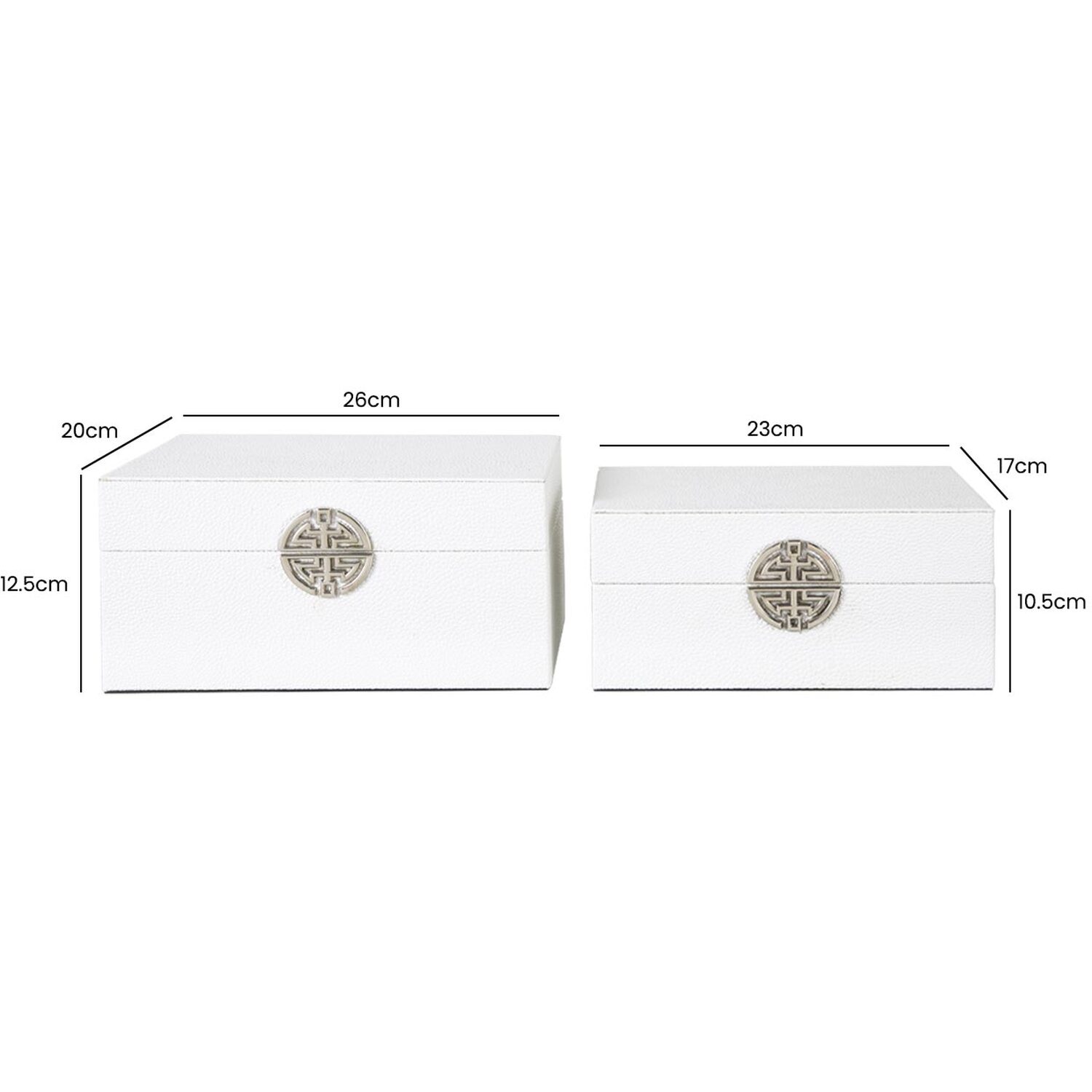 Set of 2 Chic Faux Leather Jewellery Boxes