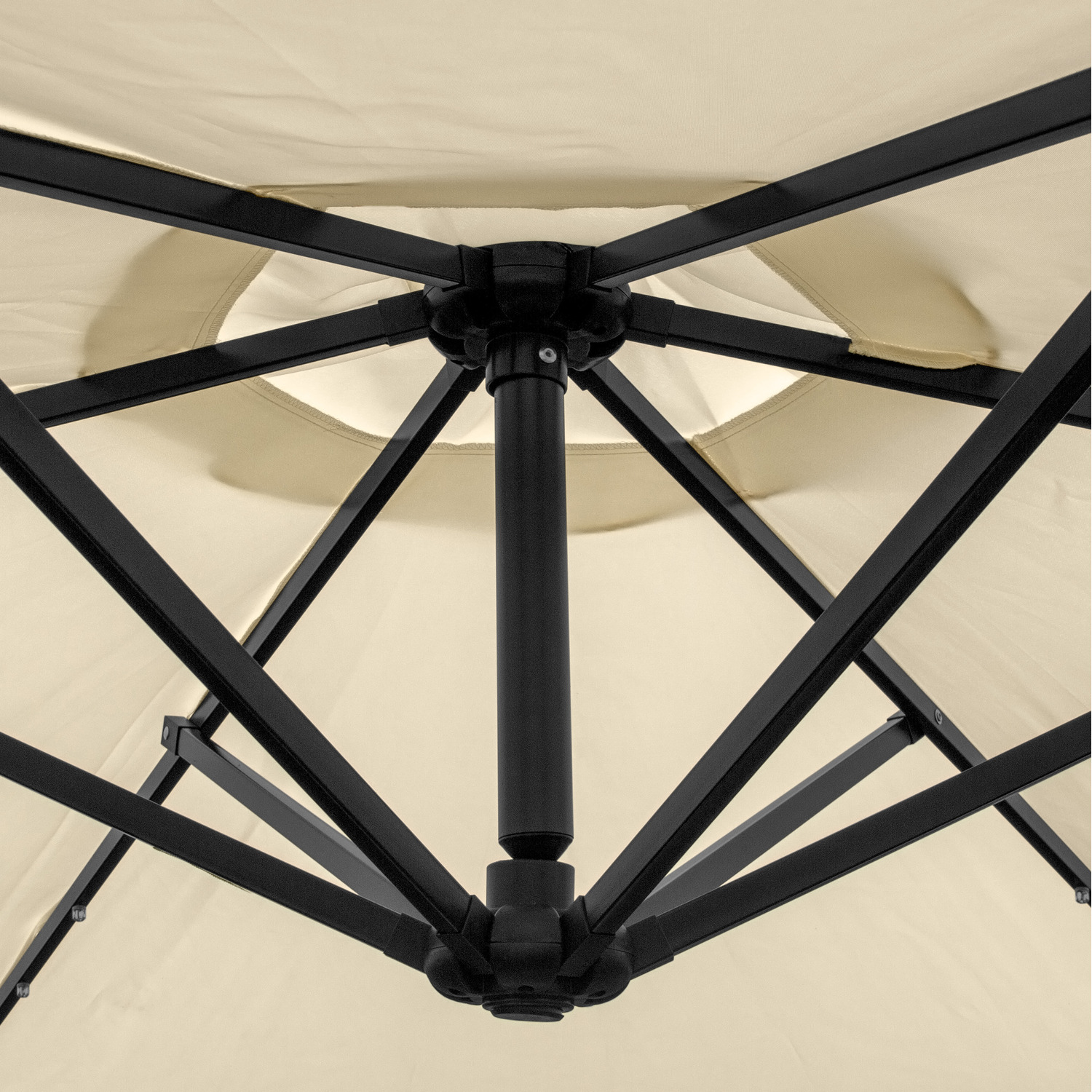Cream 3m LED Cantilever Parasol With Fan Base