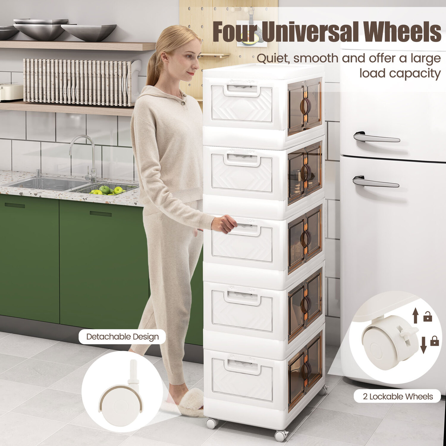 Collapsible Storage Bins with Lids