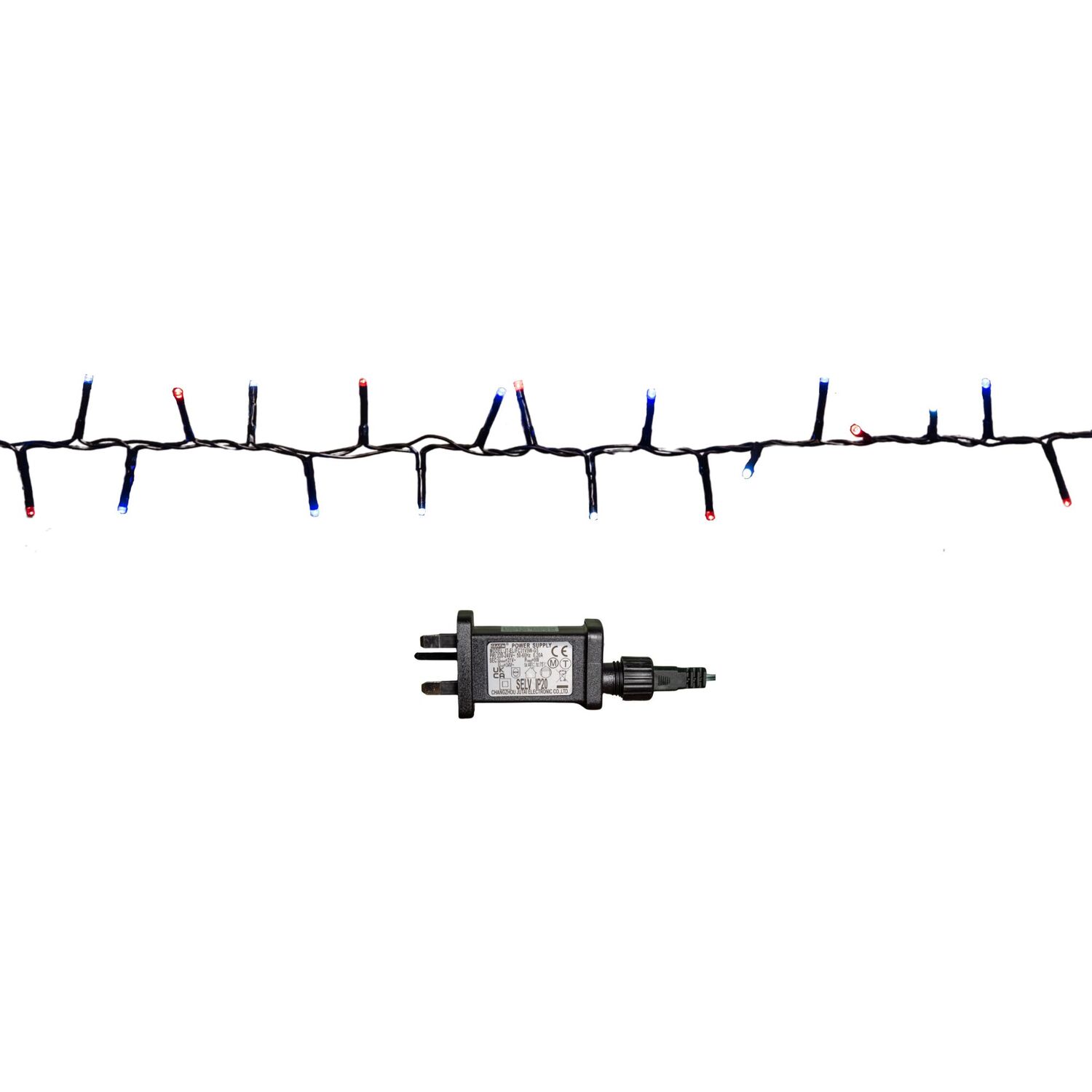 37.5m 1500 LED Christmas String Lights in Blue, Red and White
