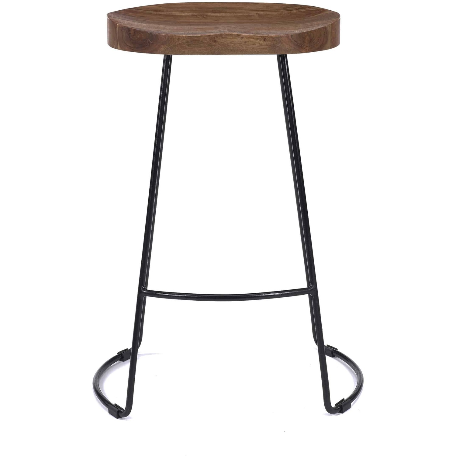 Solid Wood Dark Oak Finish Kitchen Breakfast Bar Stool