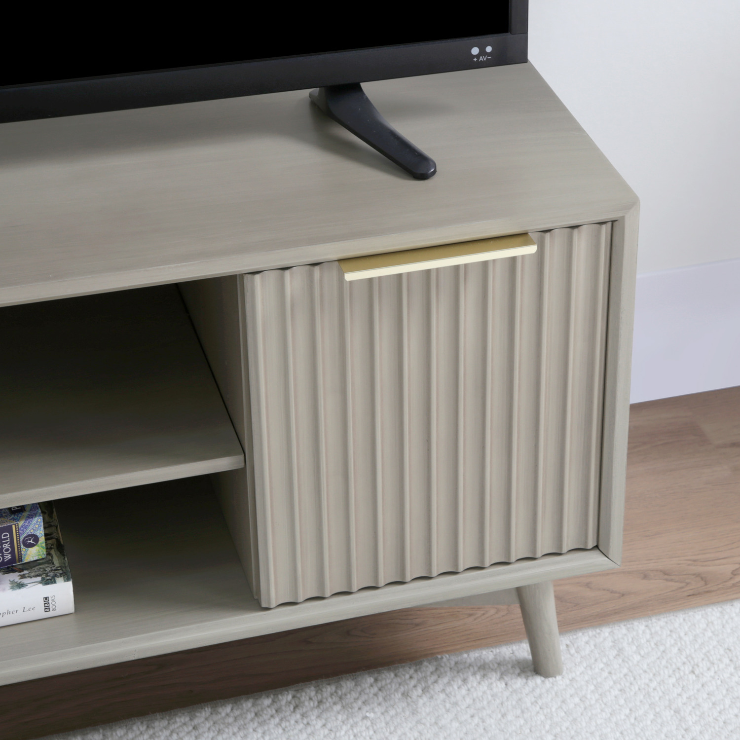 Monza - Fluted TV Unit with Storage