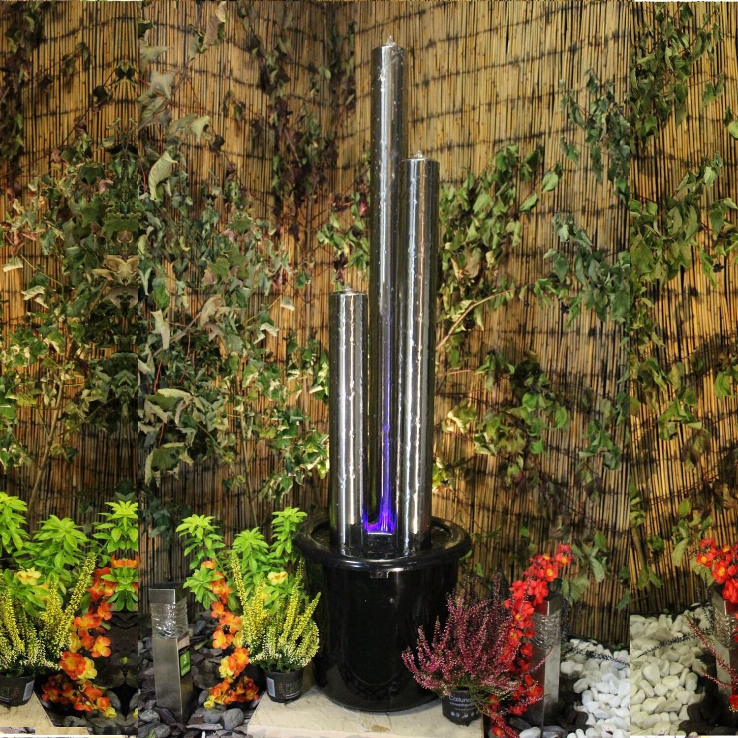 1.37m Stainless Steel Tube Mains Powered Water Feature