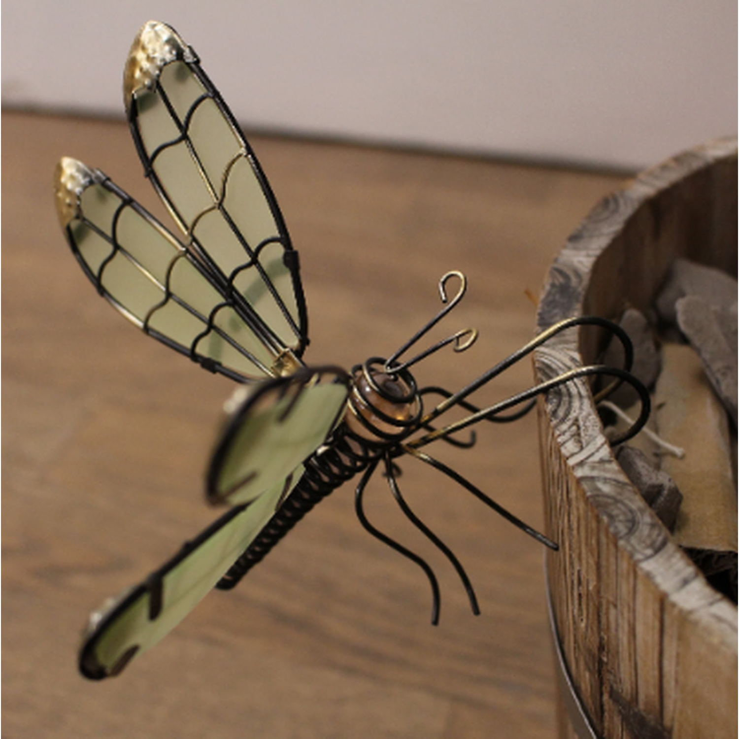 Glass Wing Glow in the Dark Dragonfly Butterfly Pot Hanger