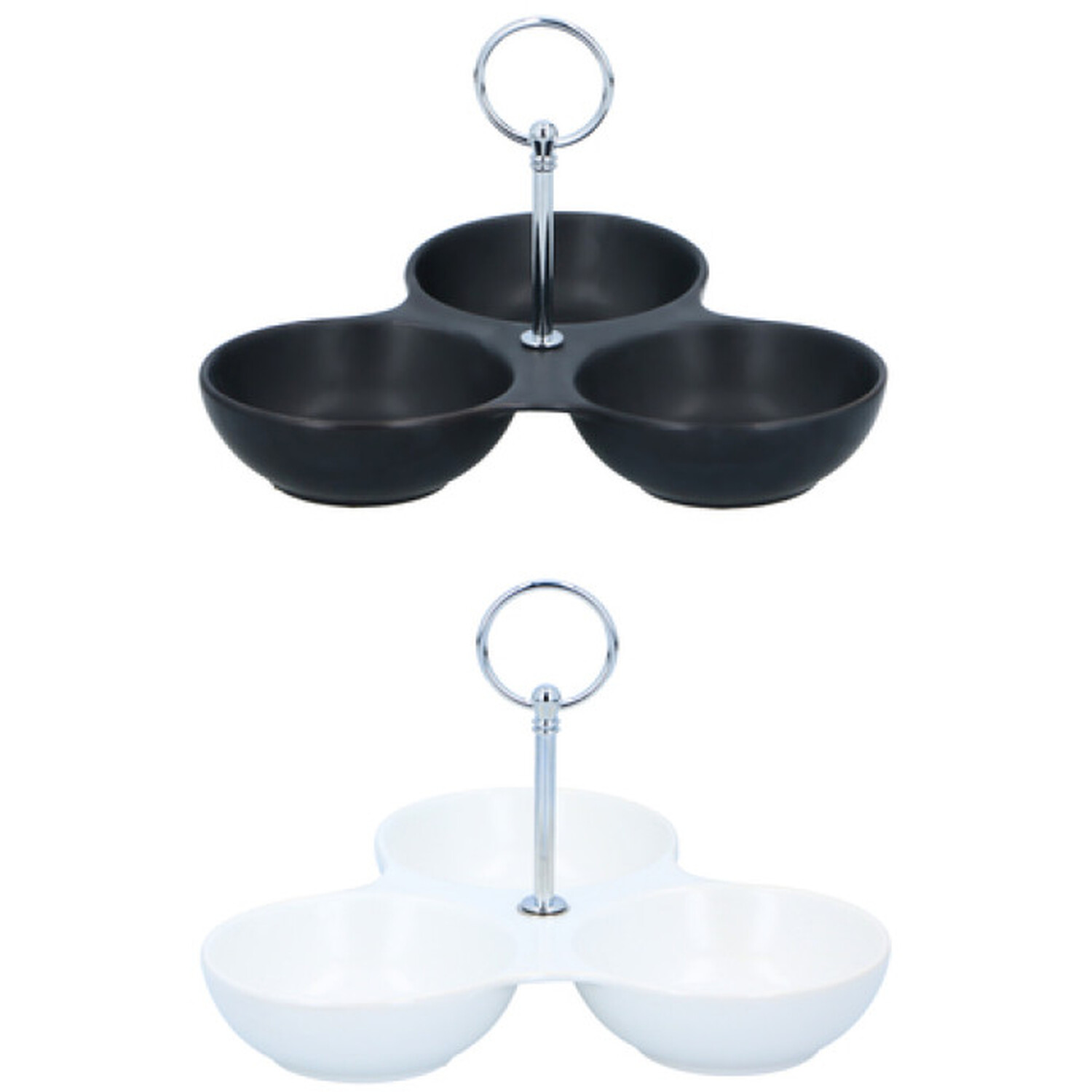 3 Section Snack Dish for Appetisers, Condiments and Sweets