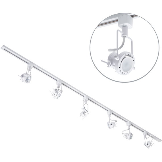2m Track Light Kit with Greenwich Spotlight Heads and LED Bulbs