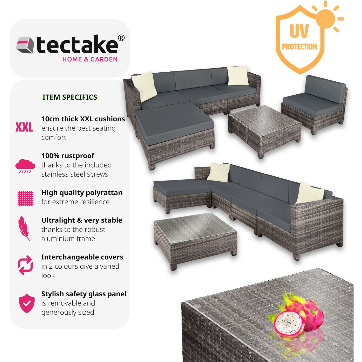Rattan Garden Furniture Set With Aluminium Frame