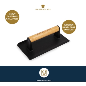 MasterClass Cast Iron Grill Press with Wooden Handle