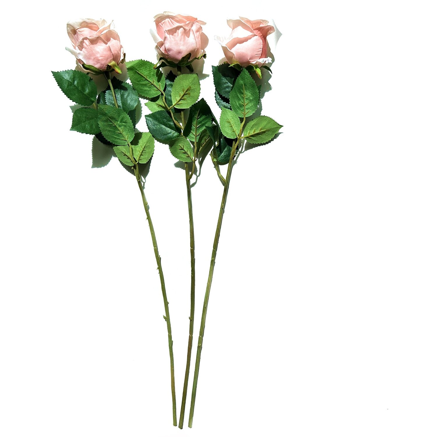 Artificial Coral Pink Rose Flower Stems