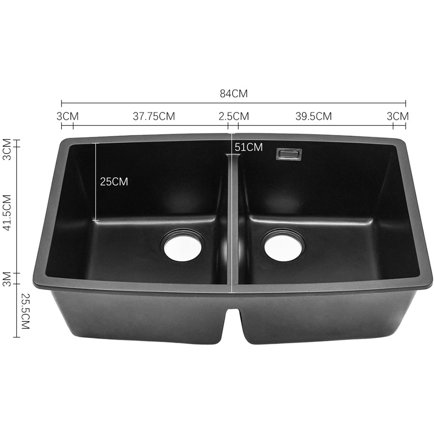 Kitchen Sink Double Insert Wash Basin Bowl With Stainless Steel Strainer