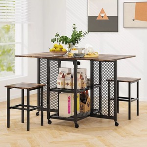 3 Piece Foldable Dining Table Set