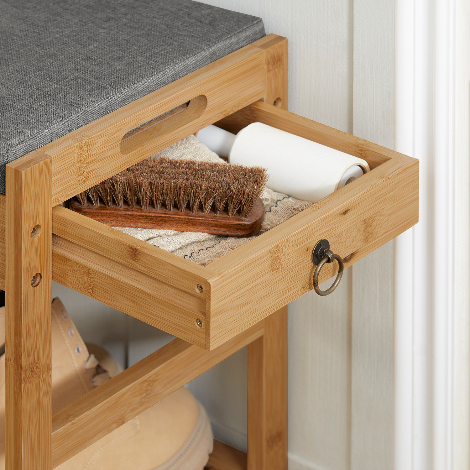 Hallway Bamboo Shoe Rack