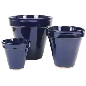 Dipped Blue Classic Plant Pots Set