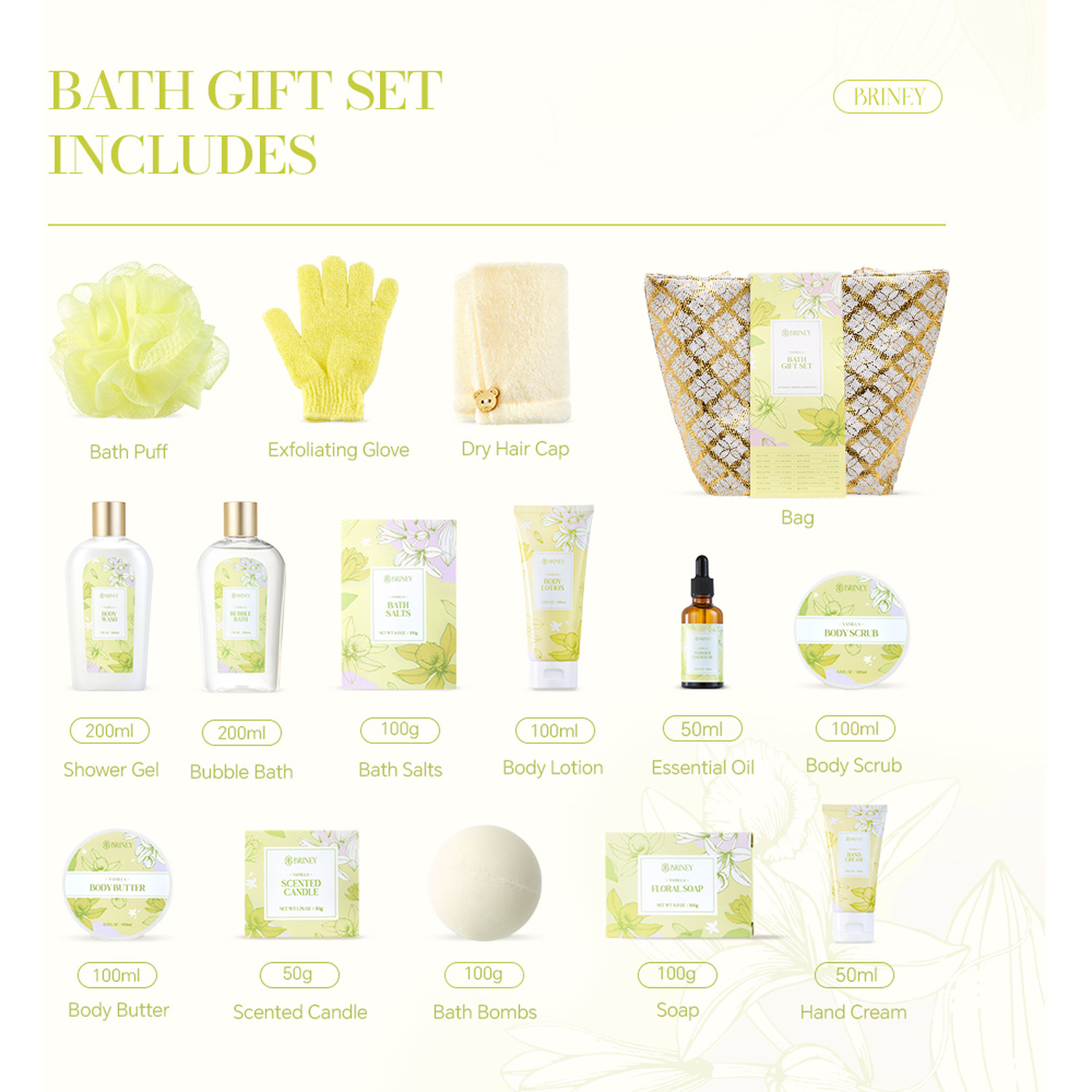 Gift Set Vanilla Scented Spa Bath Collection