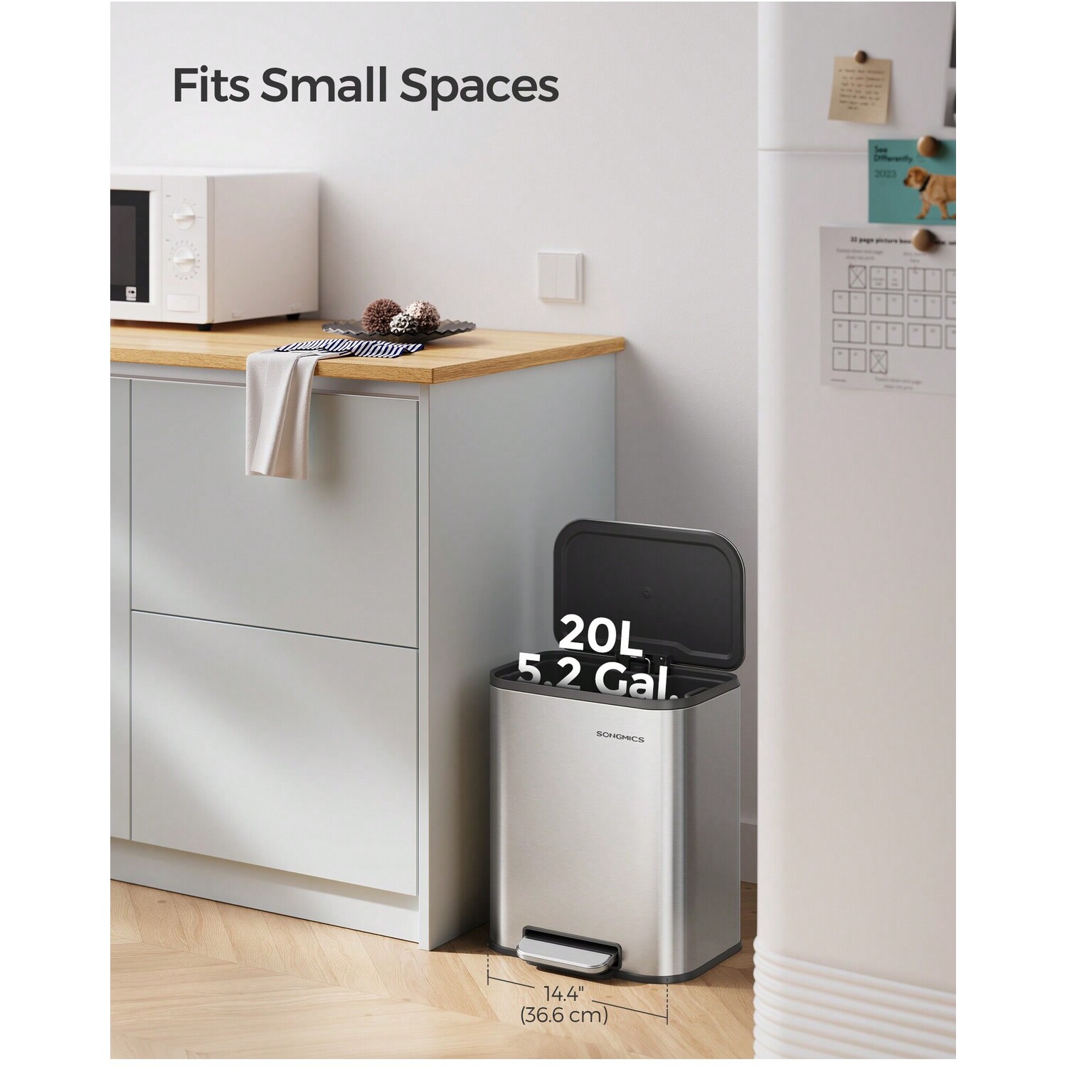 SONGMICS 20L Soft-Close Pedal Kitchen Bin