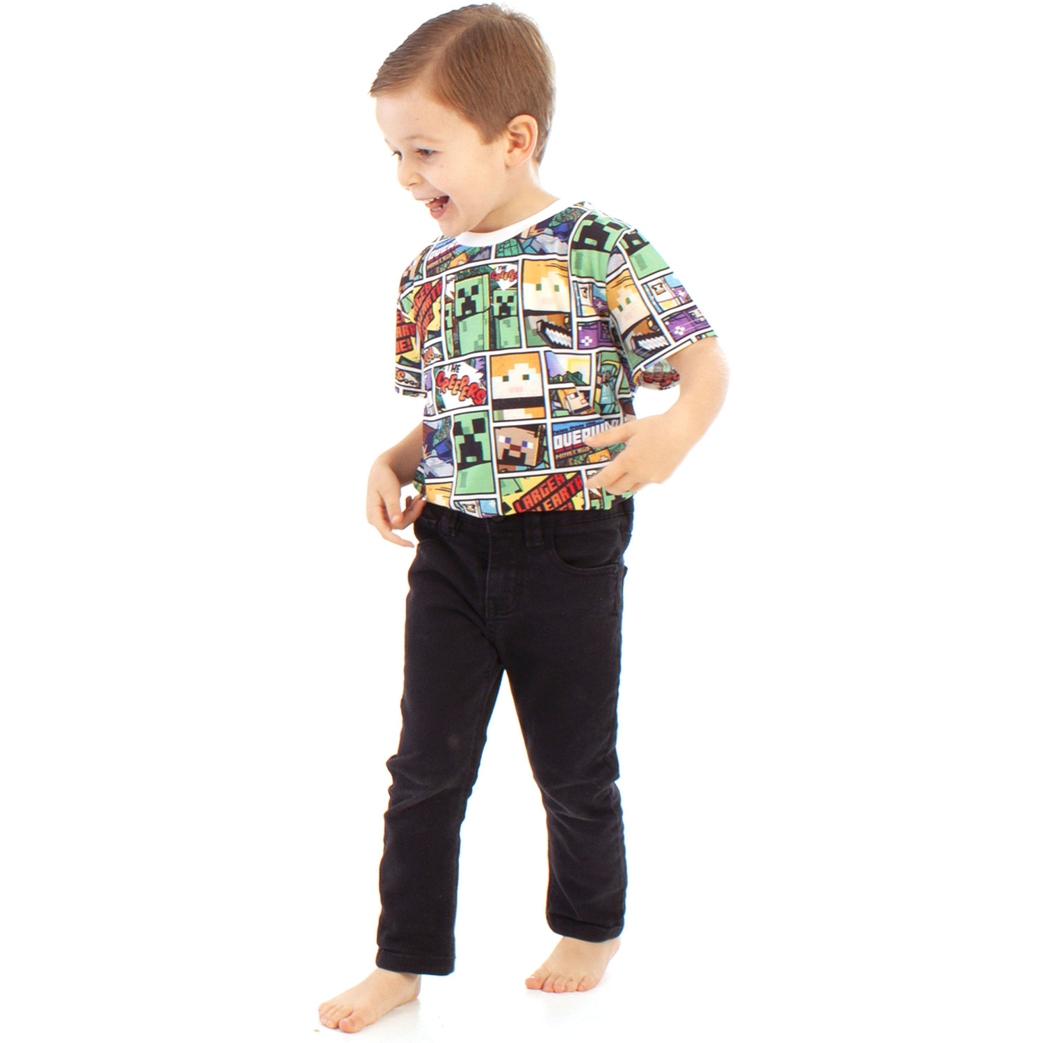 Minecraft Overworld Creeper Character All-Over Print Kids Short Sleeved ...