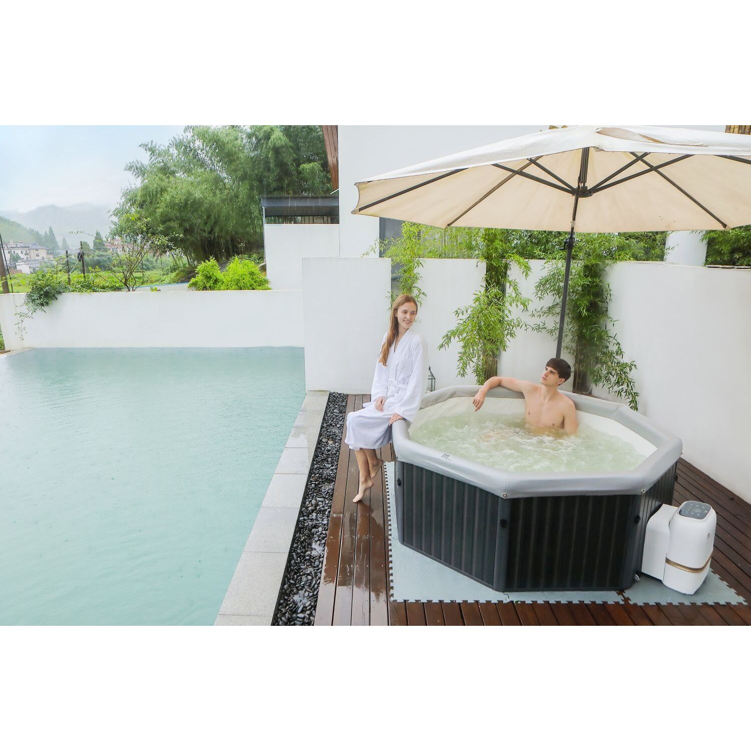 Tuscany Inflatable Hot Tub 6 Person Round Spa