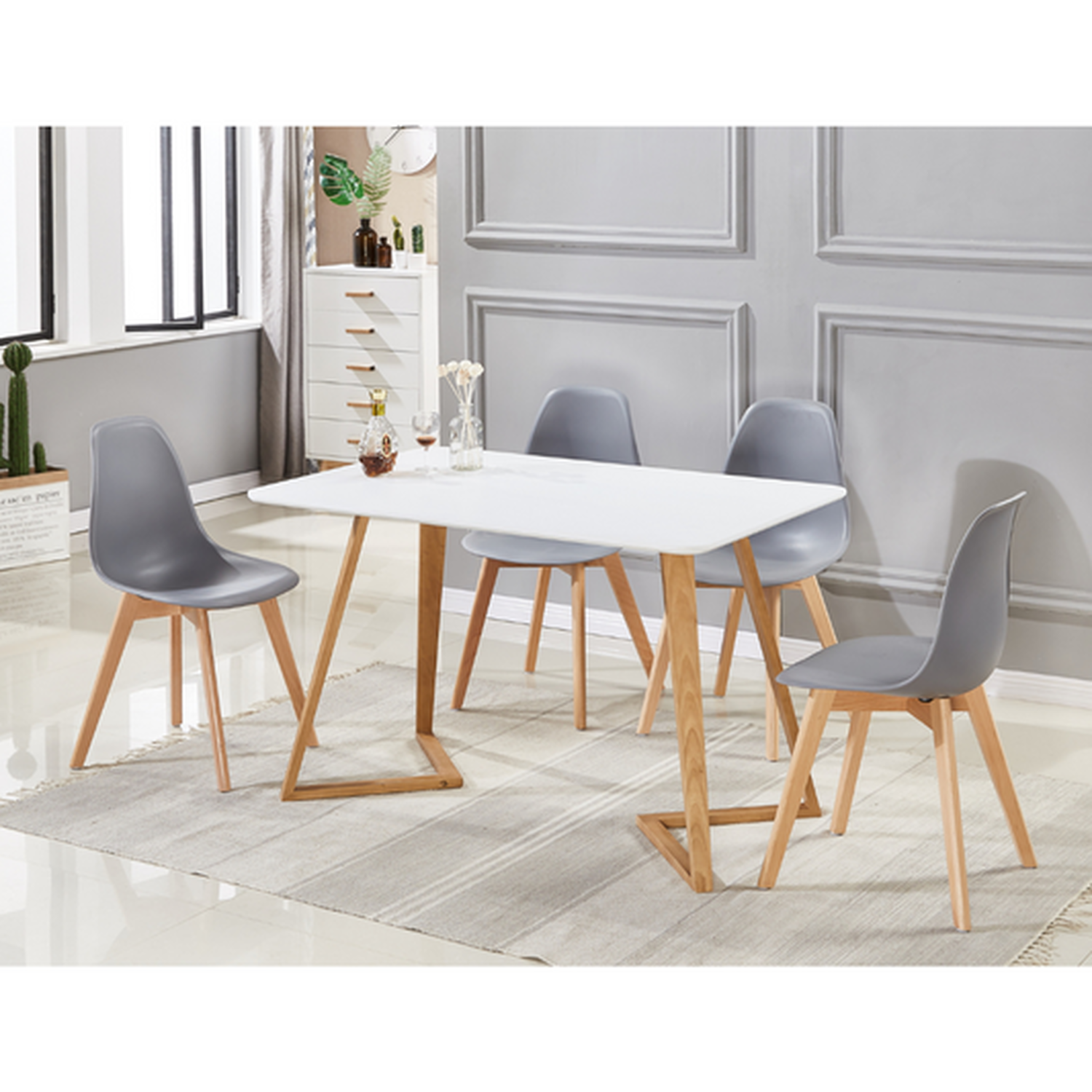 Rico Dallas Dining Set Includes a Table and 4 Chairs