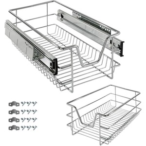 Sliding drawer for kitchen cabinets and fitted cupboards
