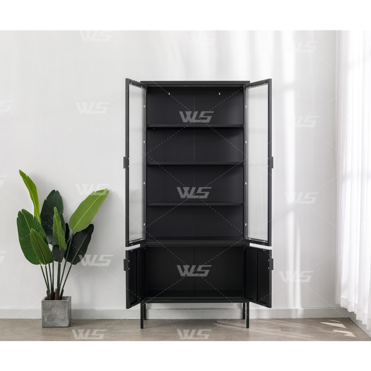Jia Tallboy Metal Display Cabinet
