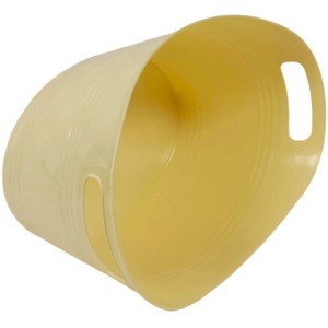 Small Yellow Plastic Ice Bucket With Handle Drink Cooler Tub Party
