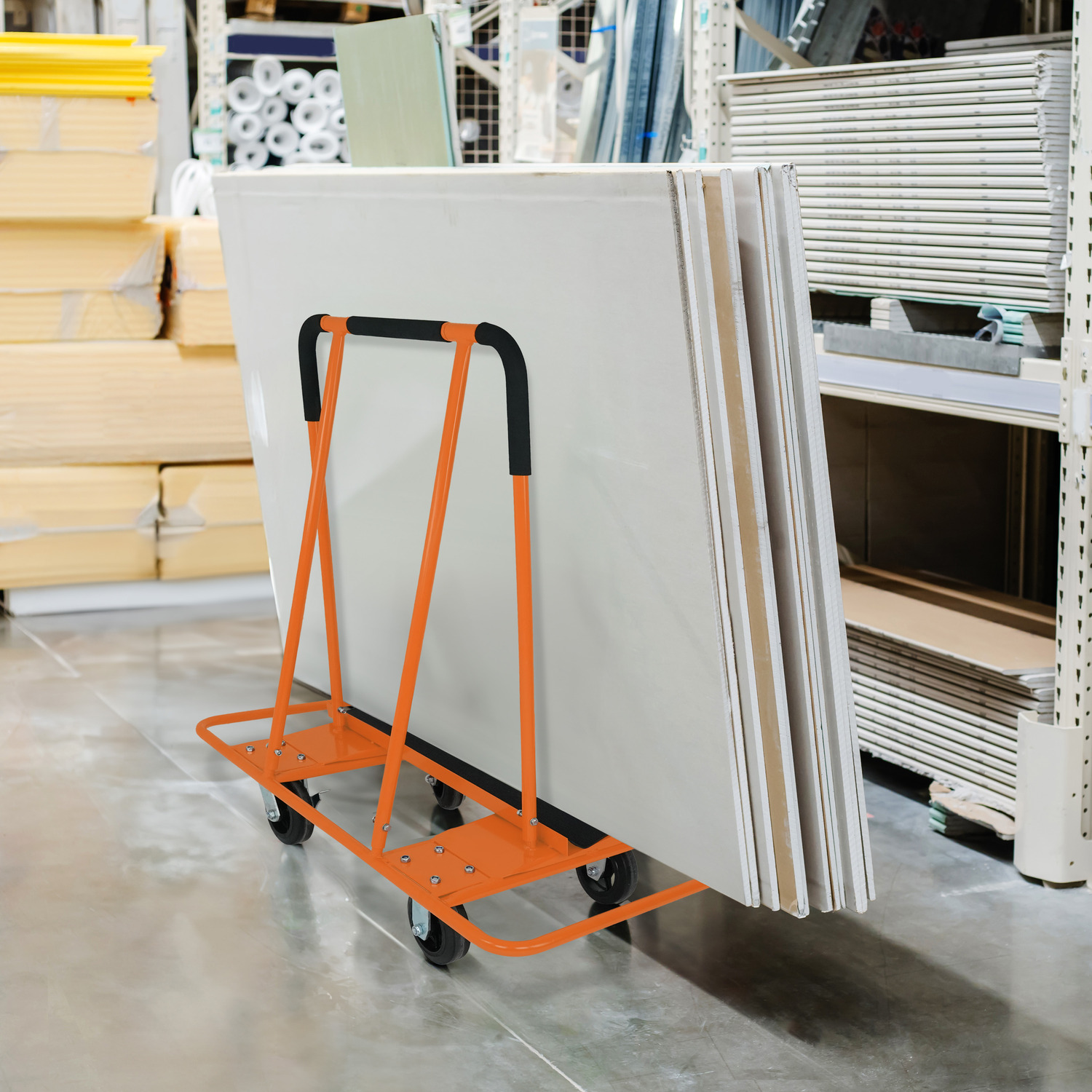 Dry Wall Cart Plasterboard Trolley (Brakes on Wheels)