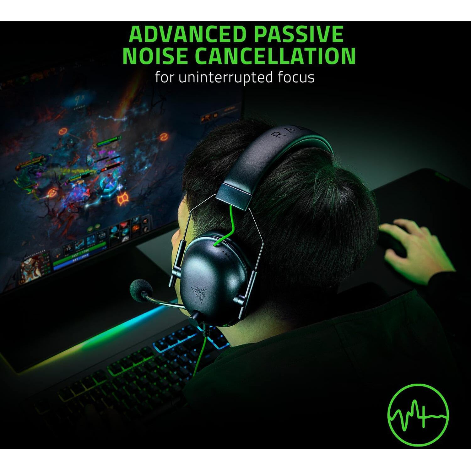 Razer BlackShark V2 X USB Wired Gaming Headset with Noise-Cancelling Mic