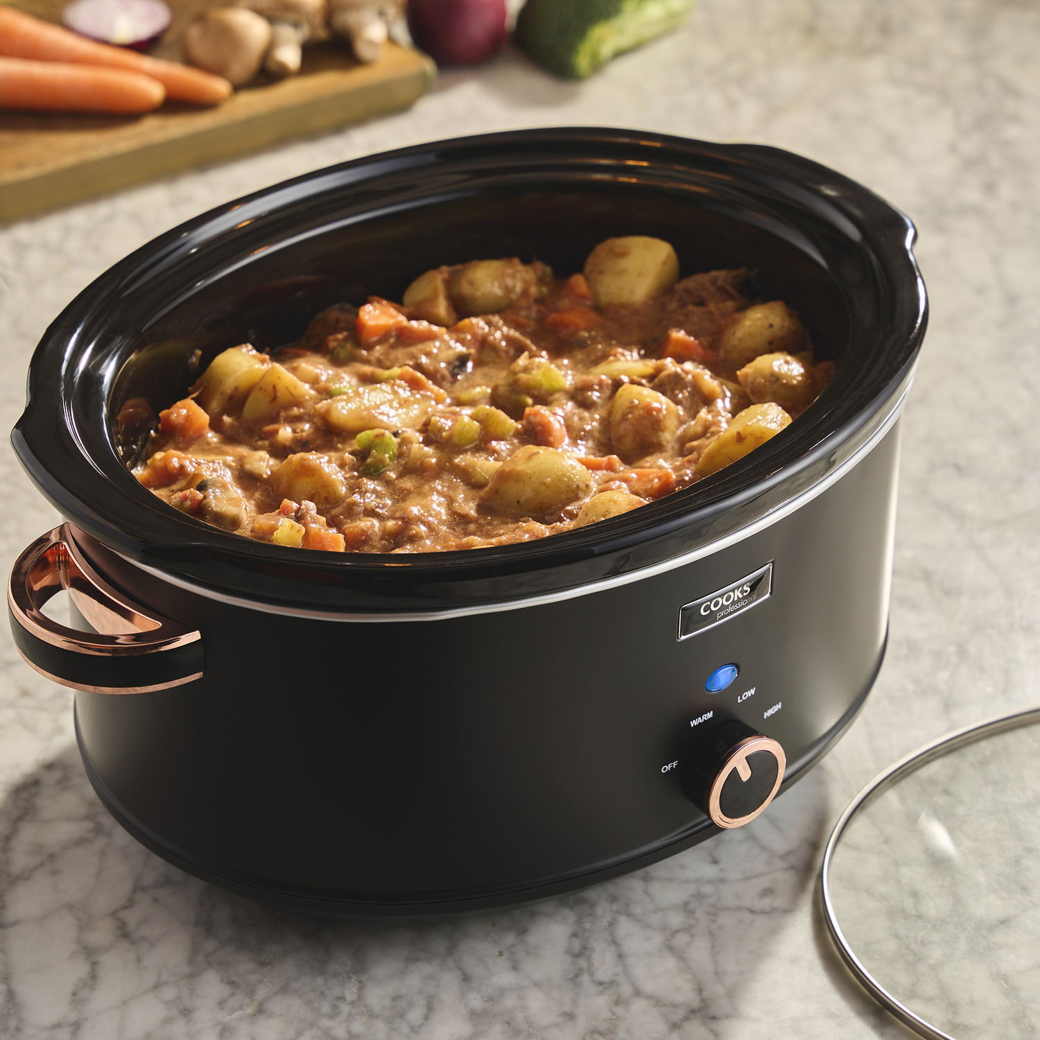Cooks Professional 6.5L Slow Cooker - Black and Rose Gold