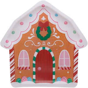 Pack of 8 Gingerbread House Paper Plates