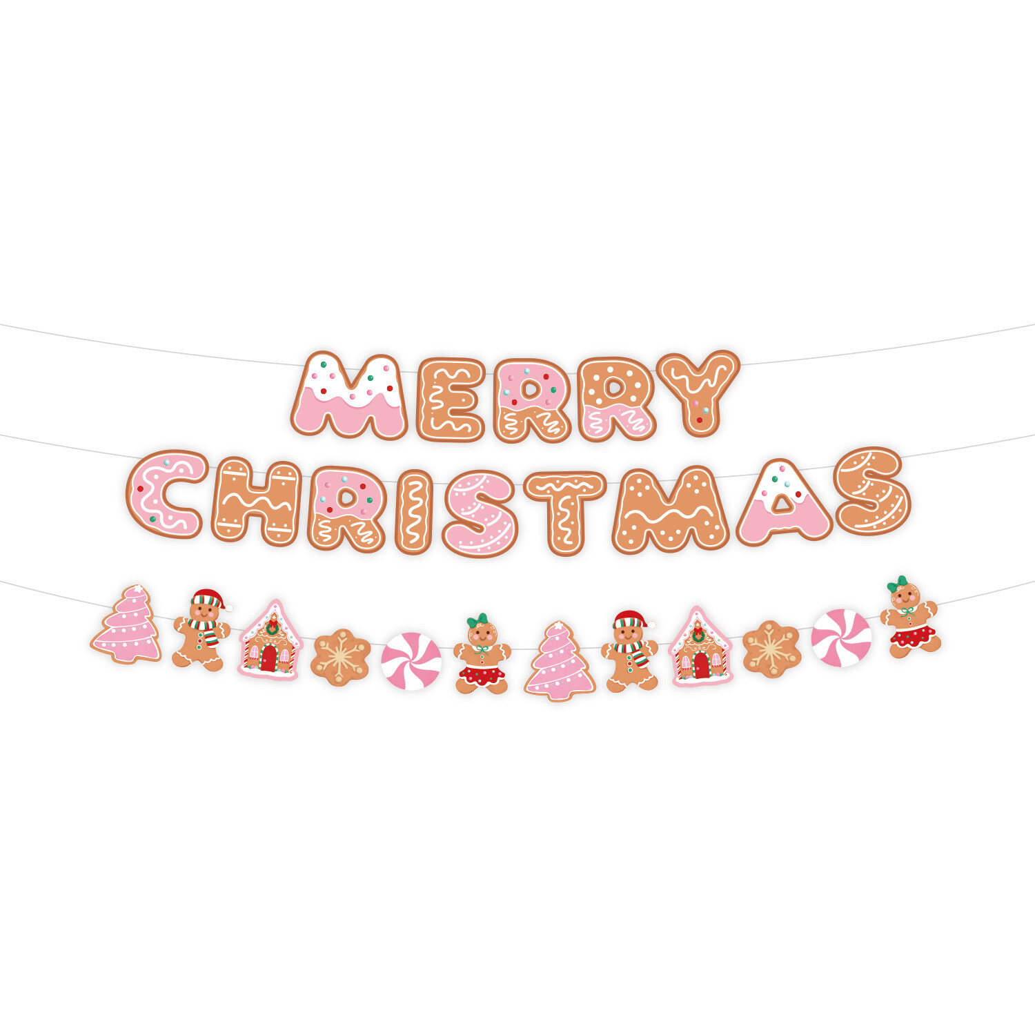 Gingerbread Merry Christmas Banner