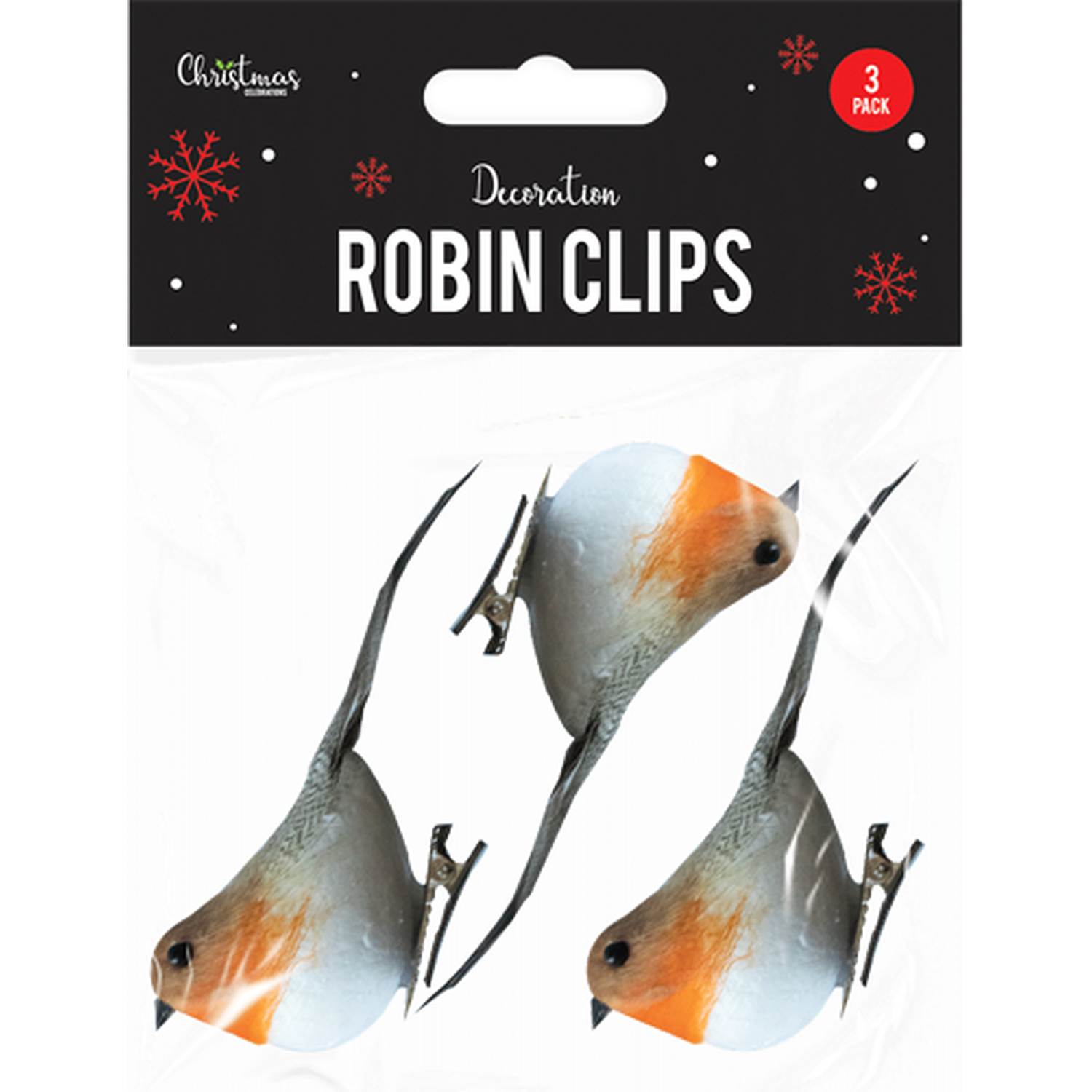 Christmas Robin Clips - 3 Pack
