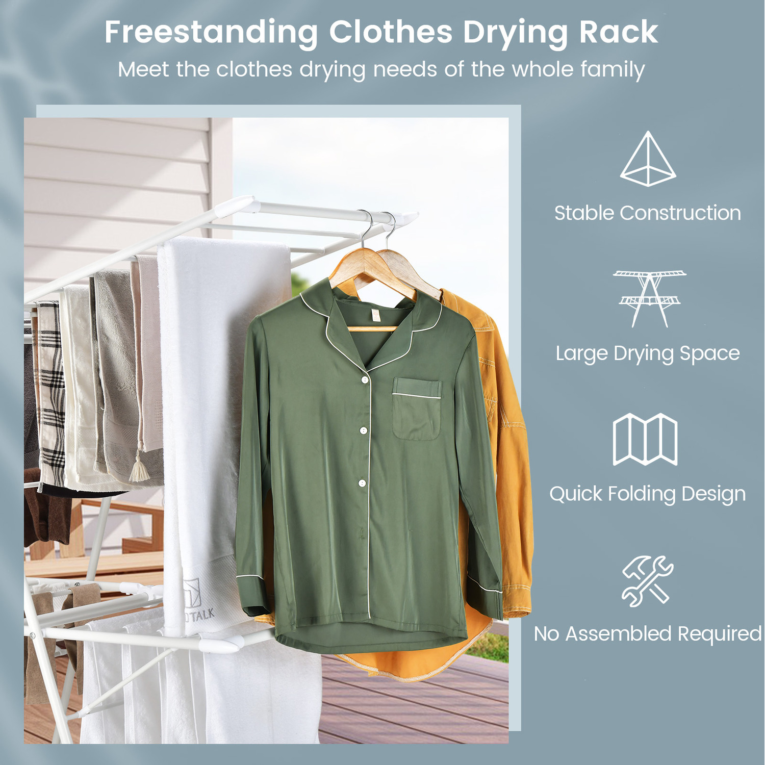 Costway 2-Tier Clothes Drying Rack Folding Dryer Stand