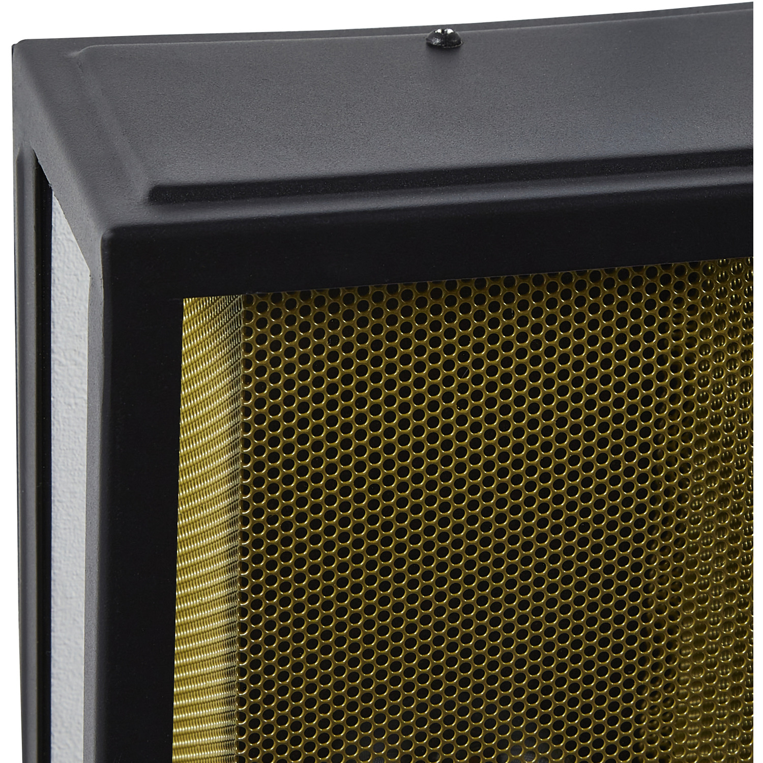 CGC SILAS Black Outdoor Box Lantern Wall Light with Brass Mesh Insert ...