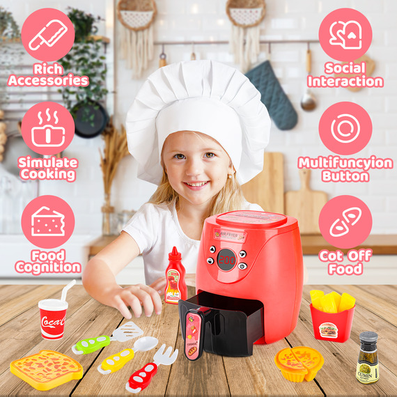 Kids Air Fryer and Kitchen Play Set