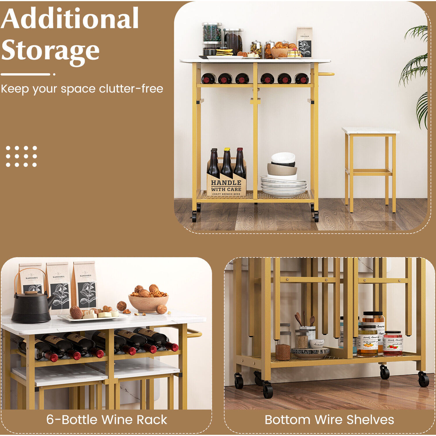 Extendable Kitchen Table Stool Set