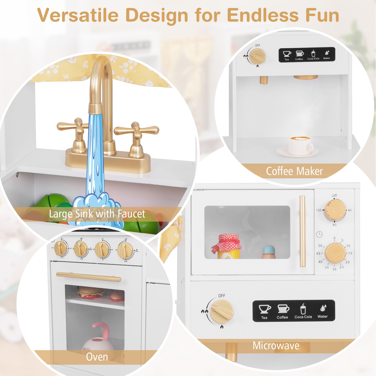 Kids Pretend Play Kitchen Chef Role Playset