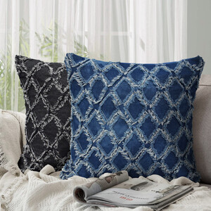 Modern Denim Tuft Cushion