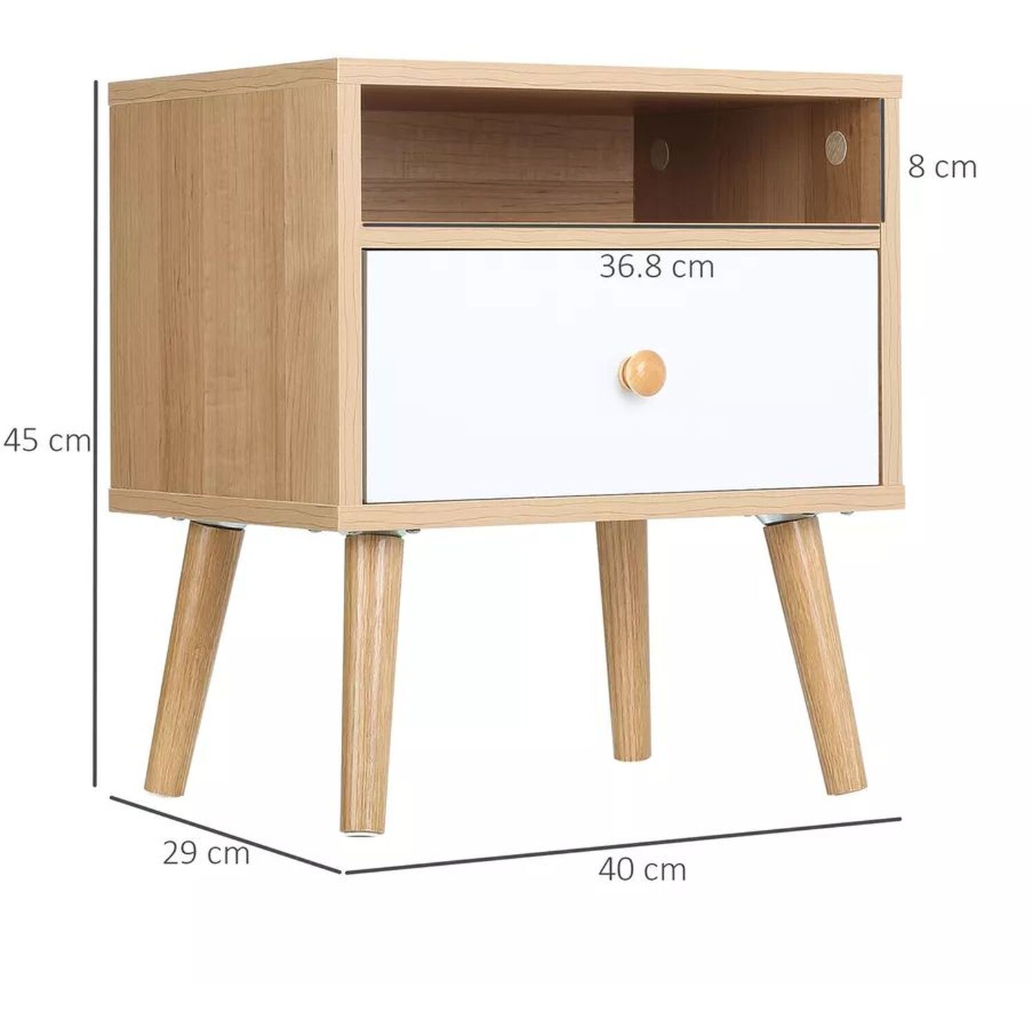 Scandi Bedside Tables Set of 2