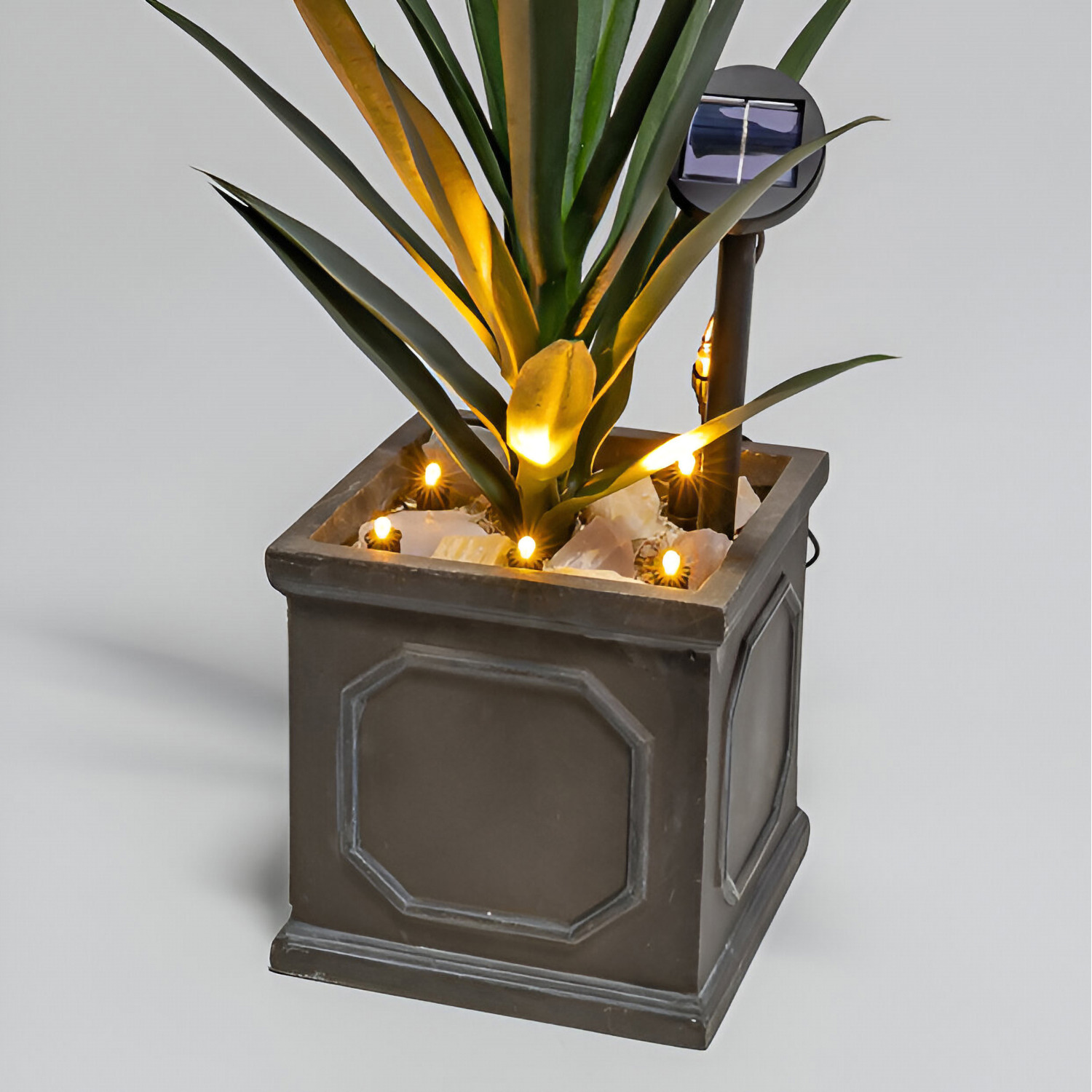 Set of Five Solar Powered LED Outdoor Stake Lights for Planter