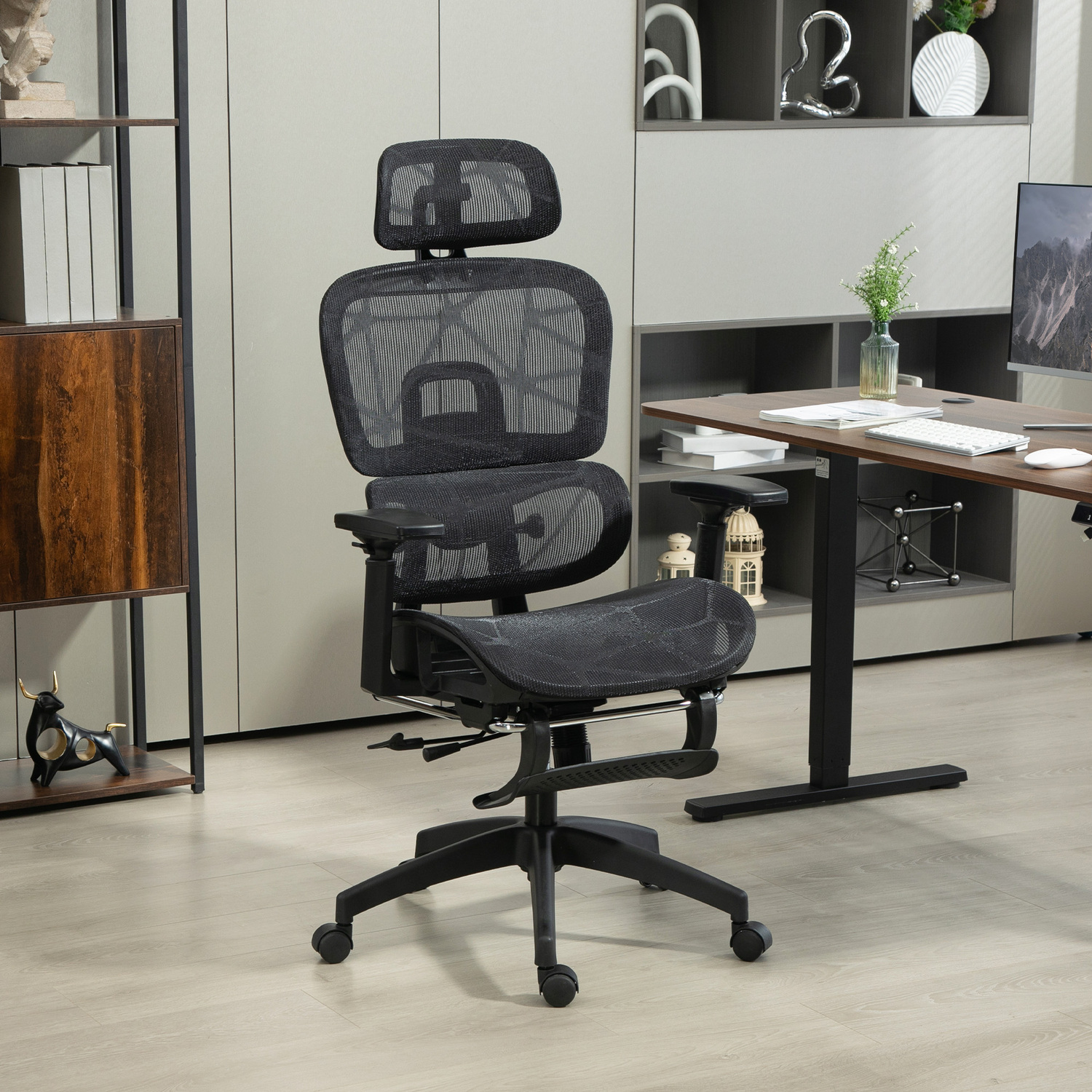 HOMCOM Executive Office Chair Ergonomic Mesh High Back with Lumbar Support