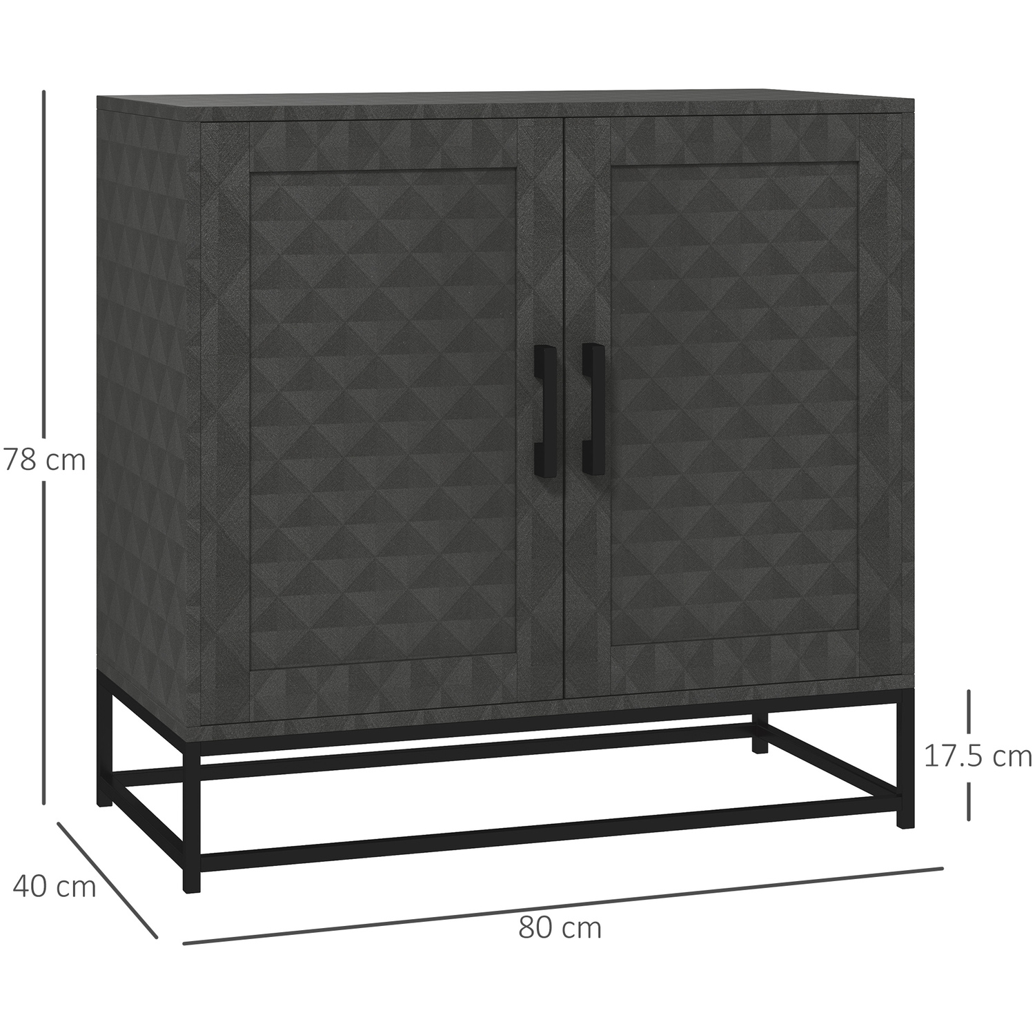 HOMCOM Sideboard Cabinet with Adjustable Shelf and 2 Doors