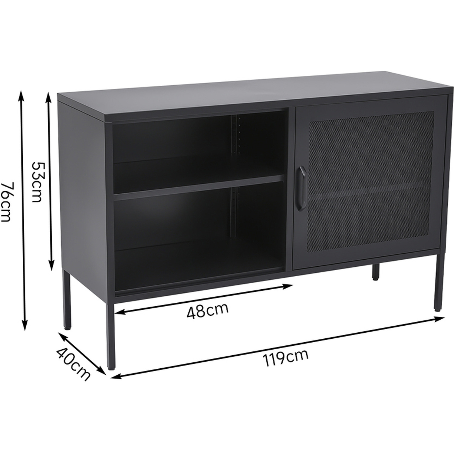 Display Cabinet with Adjustable Height Shelves and Tall Stand