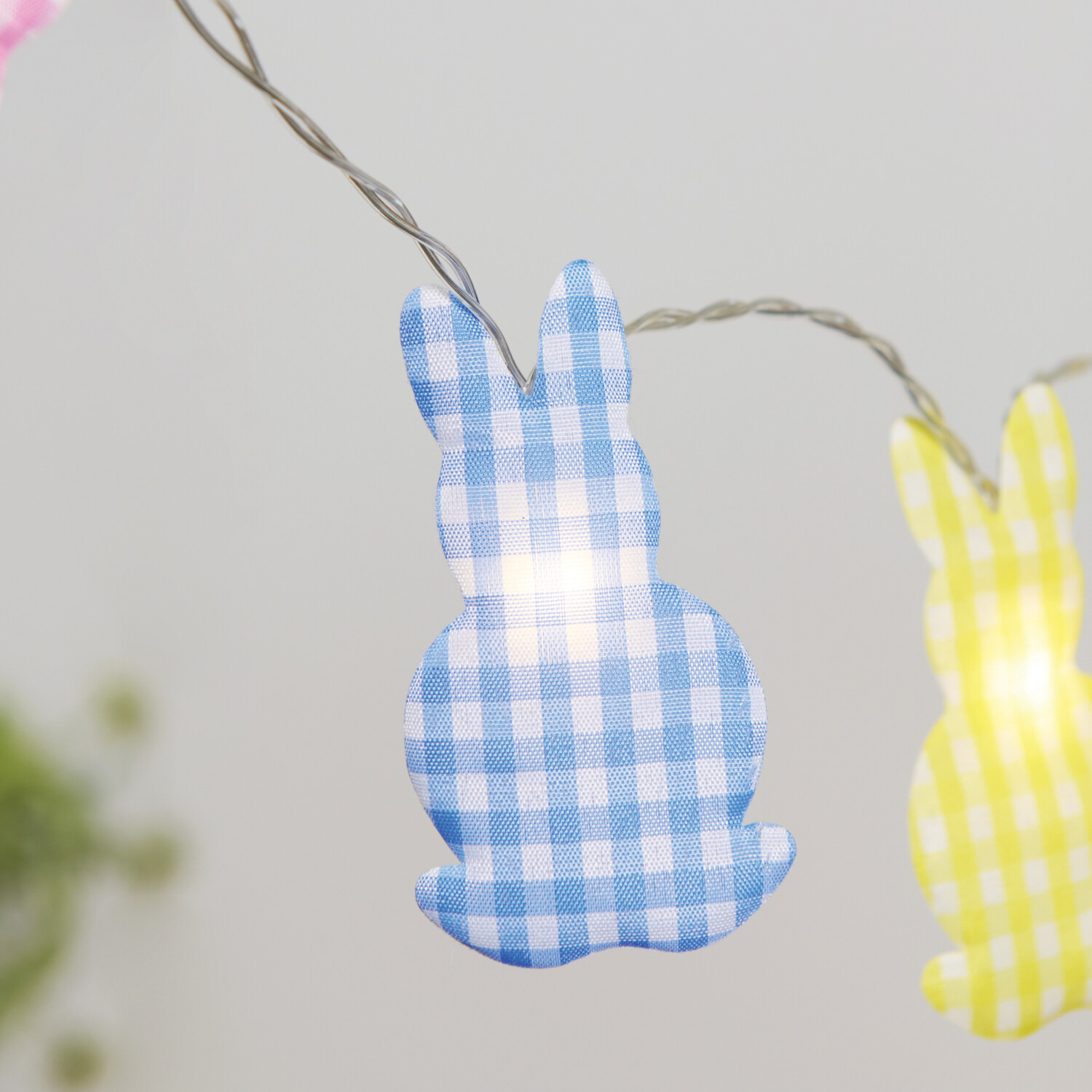 Gingham Easter Bunny String Lights
