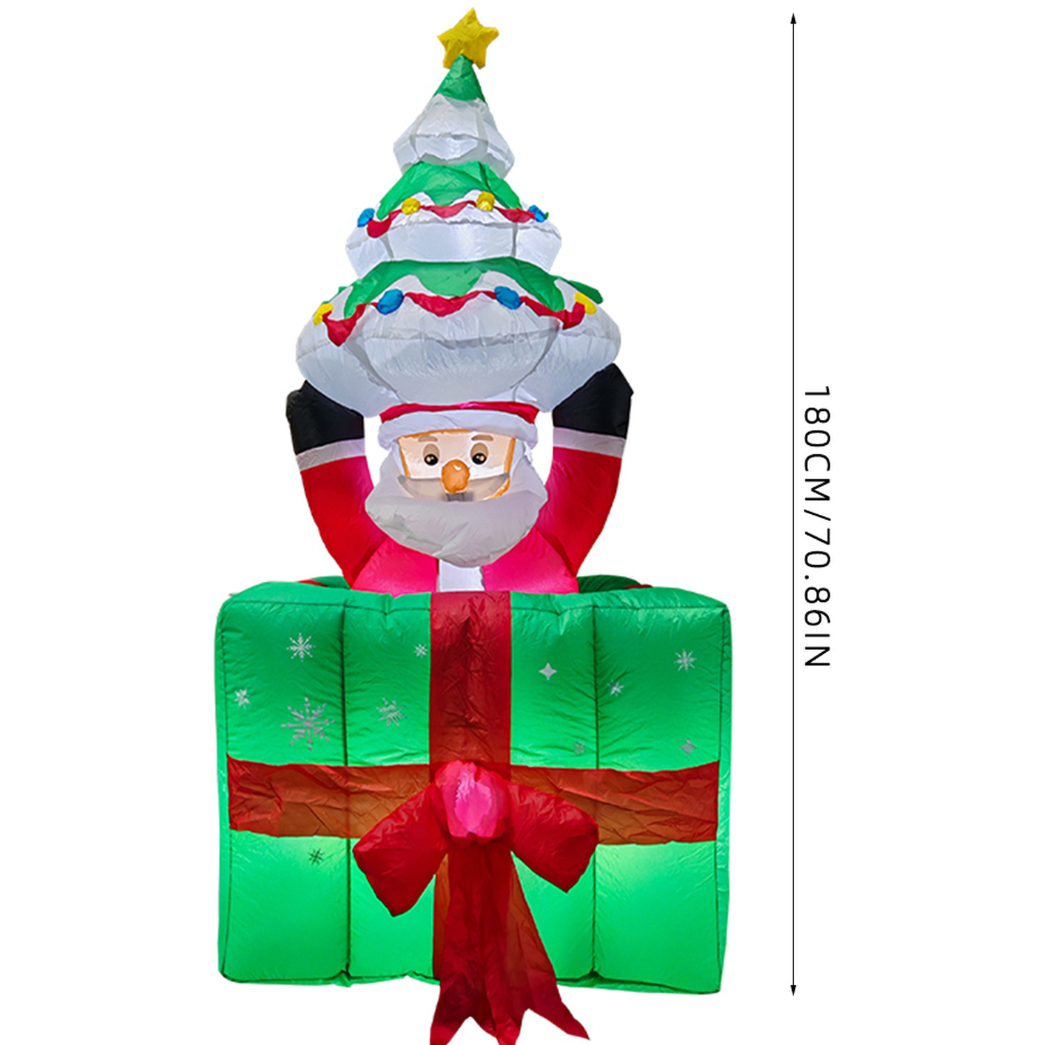 Pop-Up Santa with Light-Up Christmas Tree Inflatable Decor