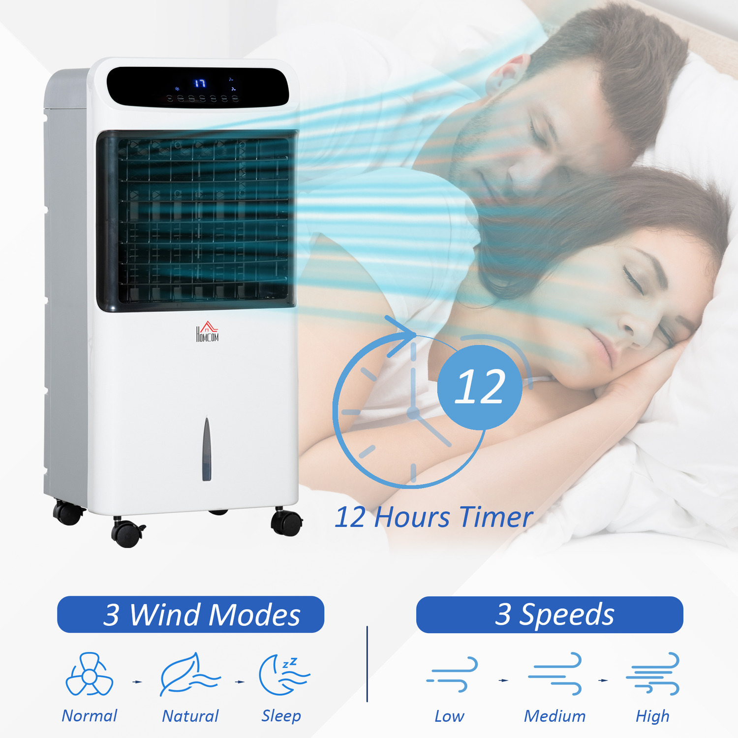 Mobile Air Cooler Fan, Evaporative Anion Ice Cooling Humidifier