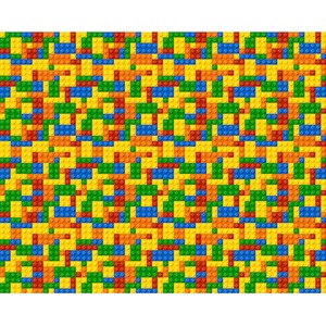 Toy Bricks Multicolour Wall Mural